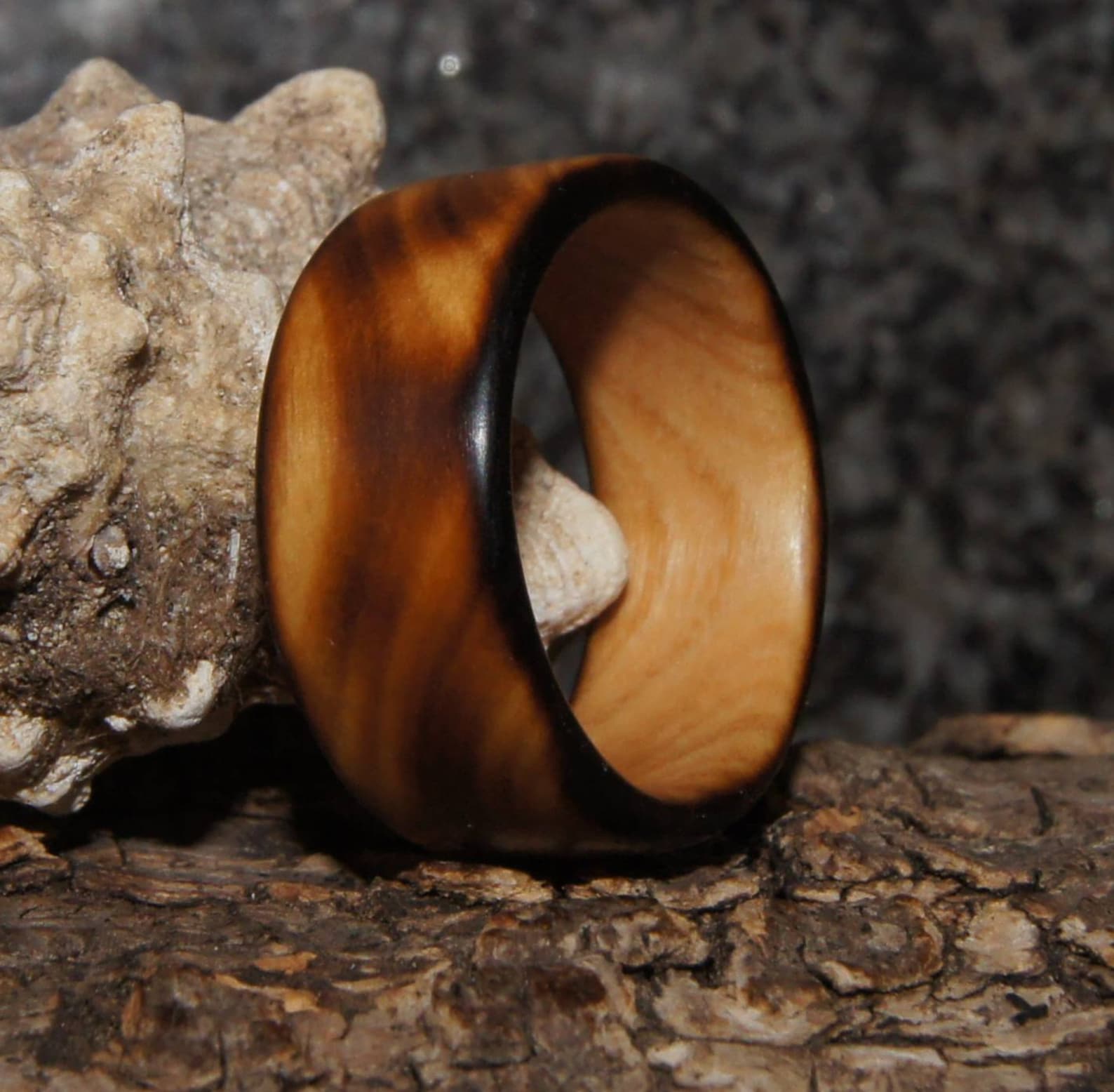Any Size - Olive Wood Ring, Burned - Etsy