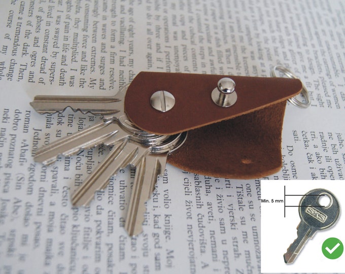 Leather Keychain, Key Holder, Holds 1-4 Regular Keys, 5 Mm Shaft 13/64 ...