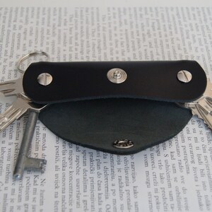 For Long Keys, Leather Keychain Key Holder, Holds 1-6 Keys, Snap Button ...