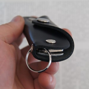 For Long Keys, Leather Keychain Key Holder, Holds 1-6 Keys, Snap Button ...