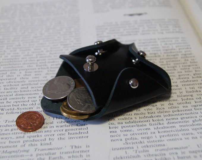 Coin Purse Leather Coin Purse Black Leather Coin Purse - Etsy