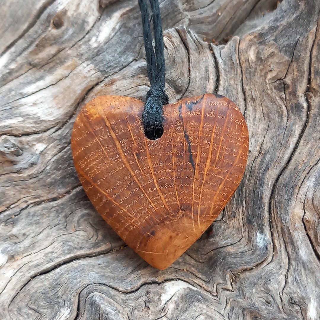 Oak Wood Heart, Wood Jewelry, Heart - Etsy