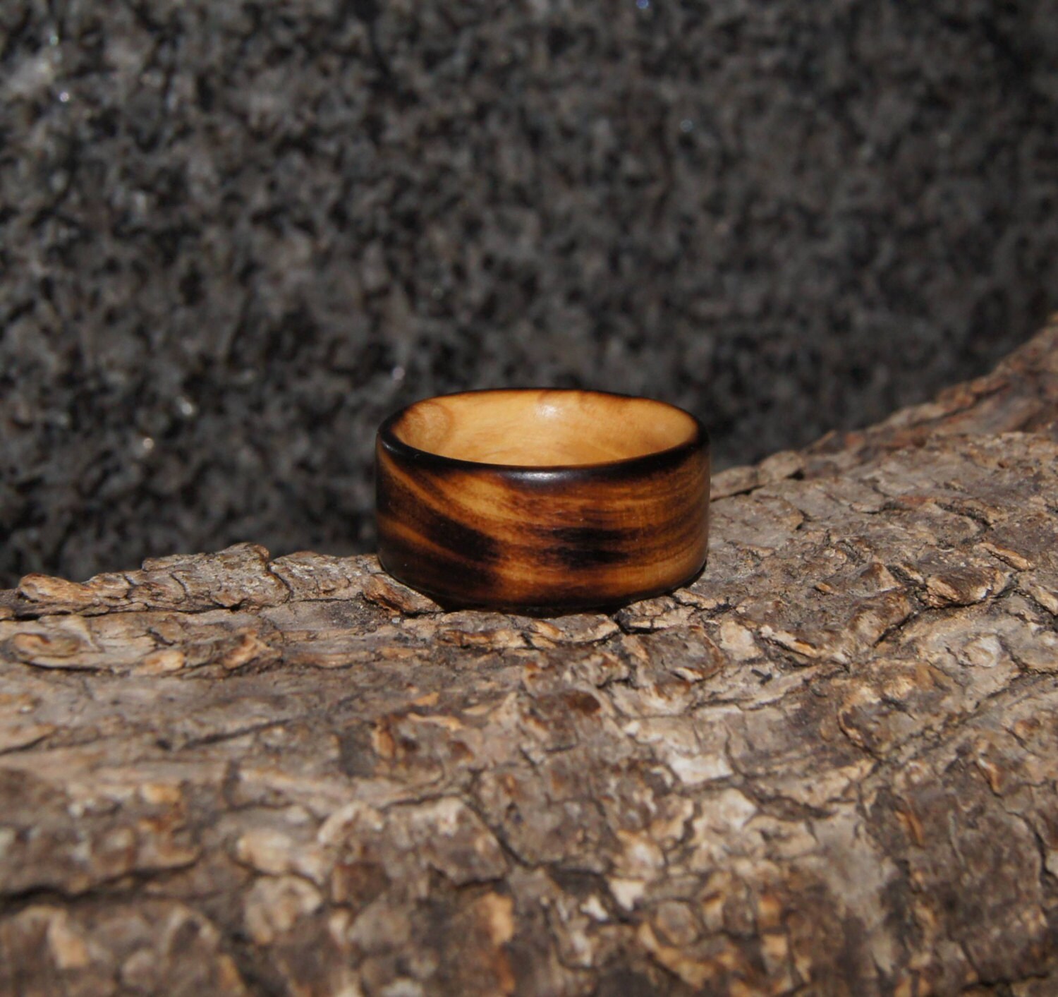 Any Size - Olive Wood Ring, Burned - Etsy