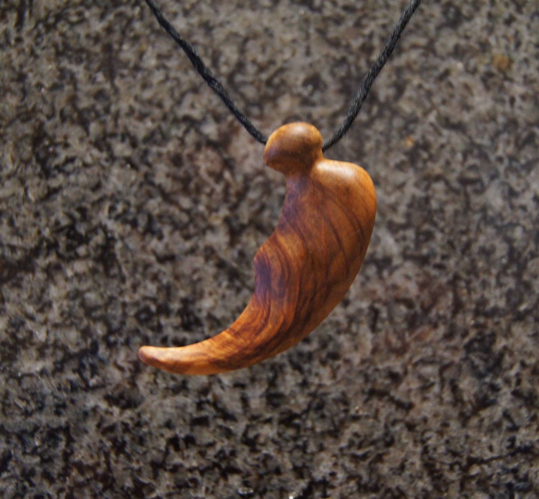 Claw Pendant, Olive Wood - Etsy
