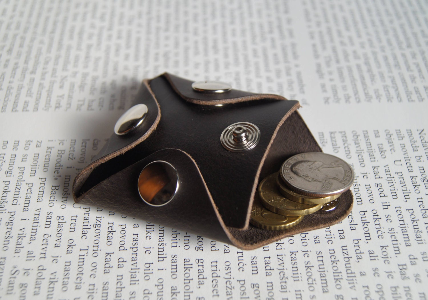 Coin Purse Leather Coin Purse Brown Leather Coin Purse dark | Etsy