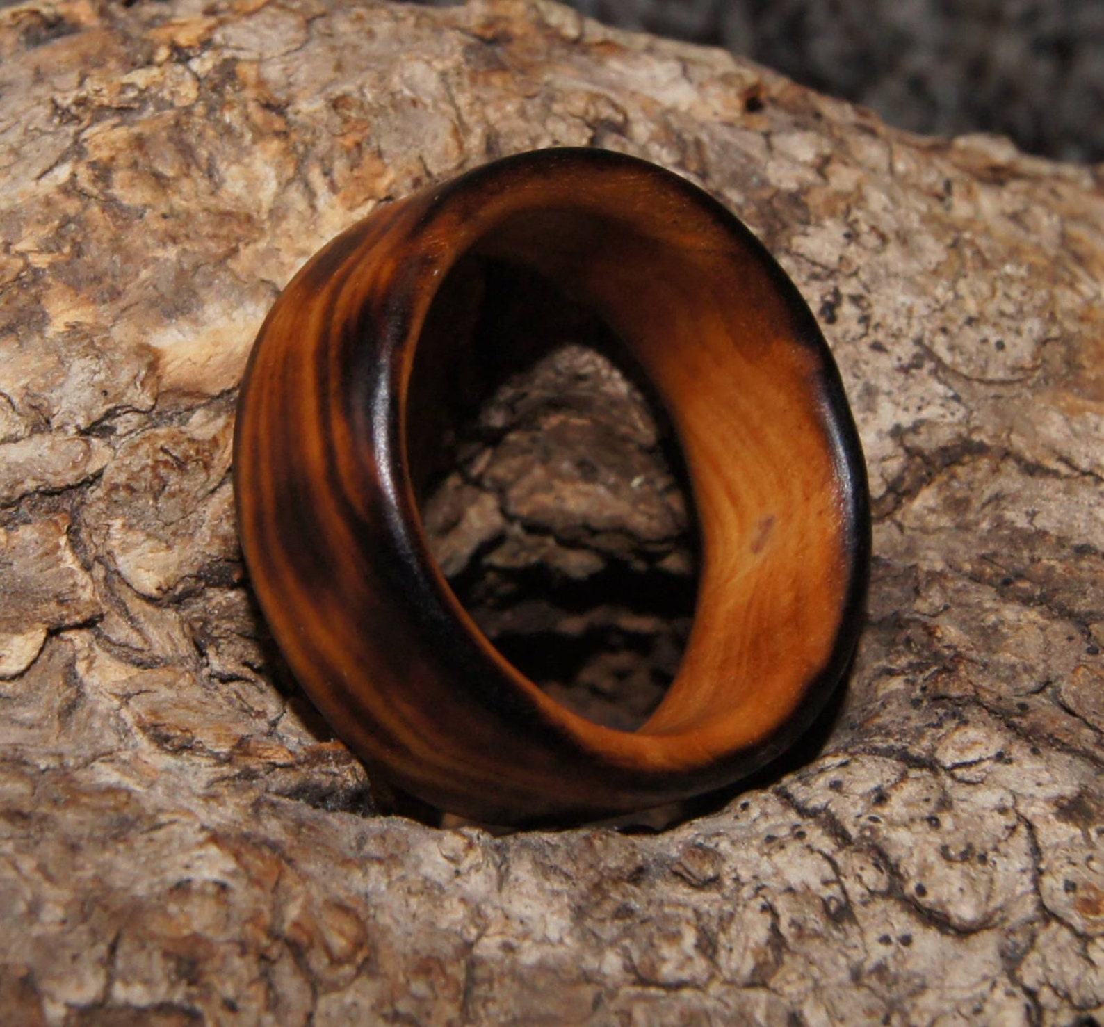 Any Size Olive Wood Ring Burned - Etsy