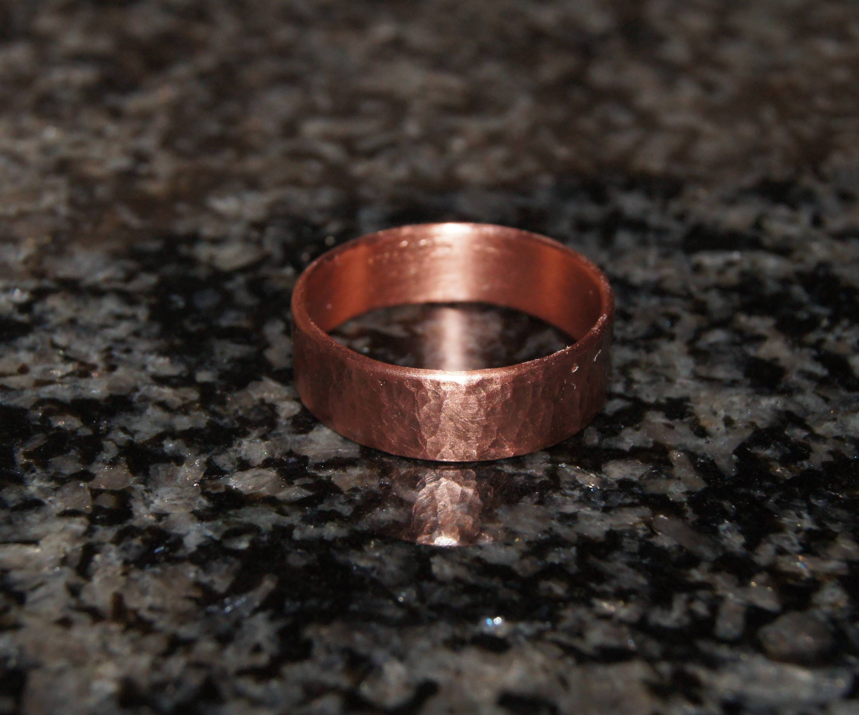 Any Size copper ring band unisex copper ring band beaten | Etsy