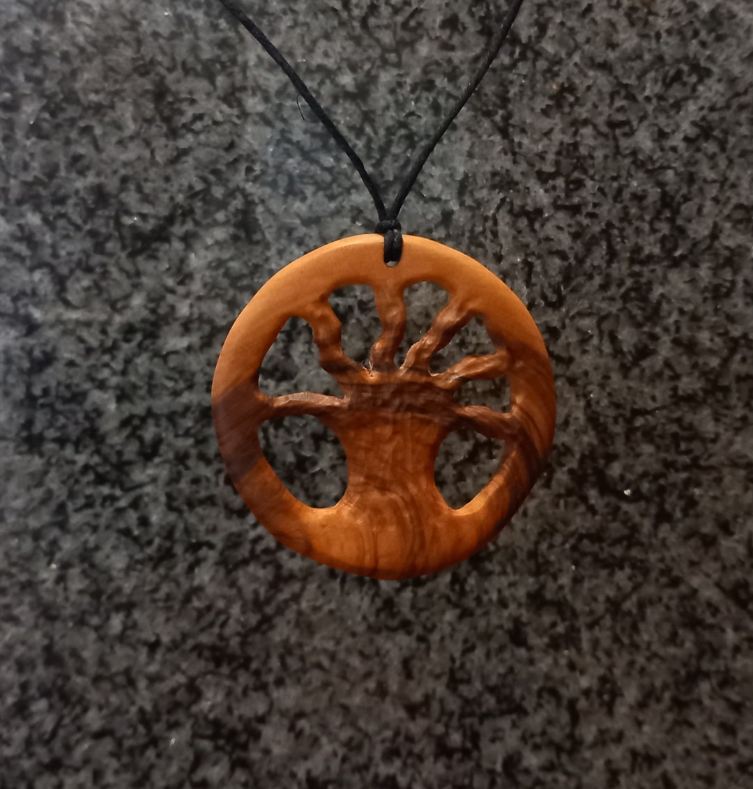 Olive Wood Necklace, Wood Jewelry, Tree of Life - Etsy