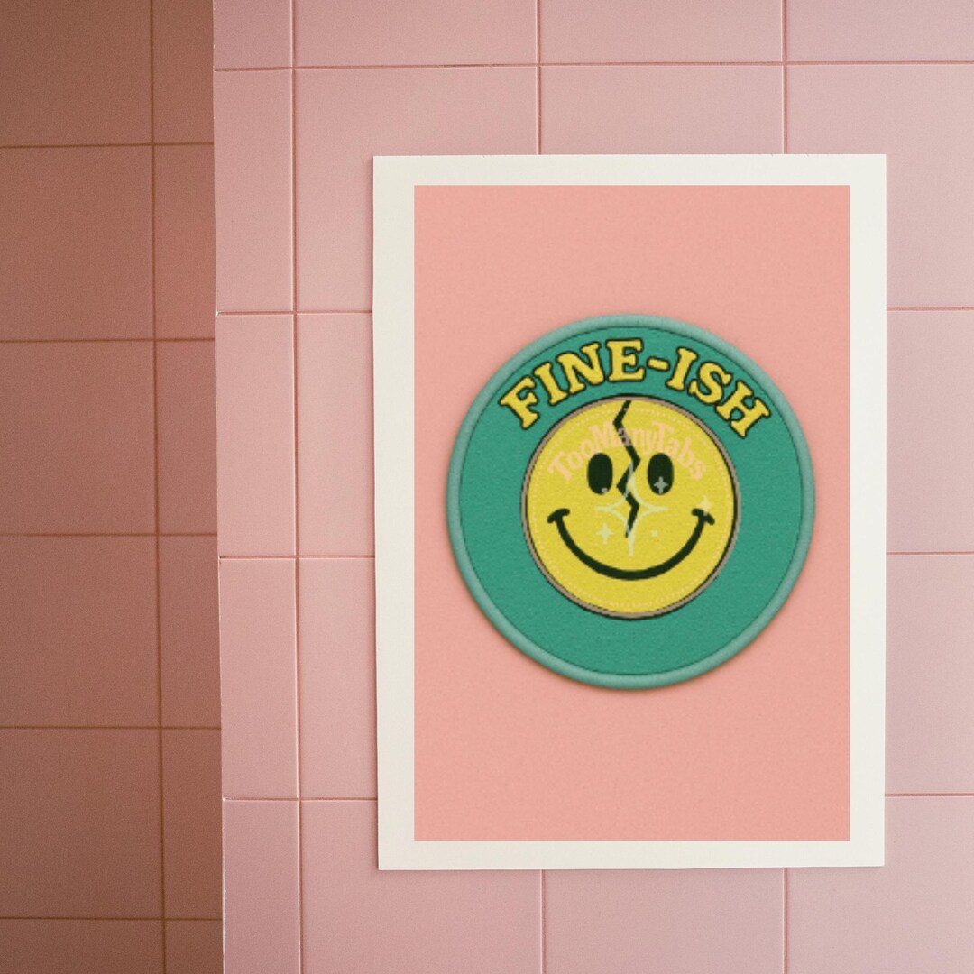 Fine-ish Retro Pink Smiley Face Art Print (digital Download) - Etsy
