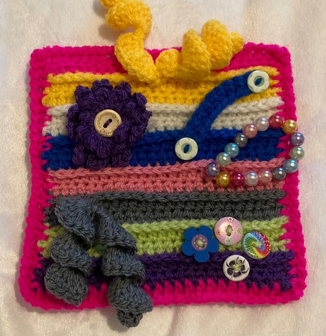 Fidget Square, Alzeimers/dementia, ADHD, Handmade in Bright Colours ...