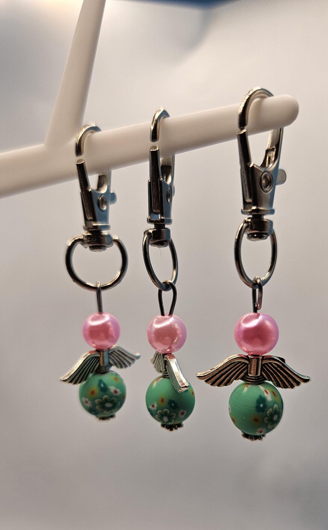 Beautiful Angel Beaded Keychains Handmade - Etsy