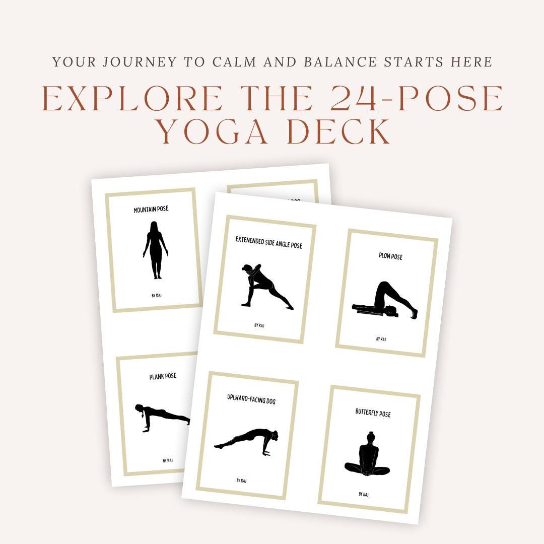 Printable Yoga Pose Cards, Illustrated Flashcards (digital Download) - Etsy