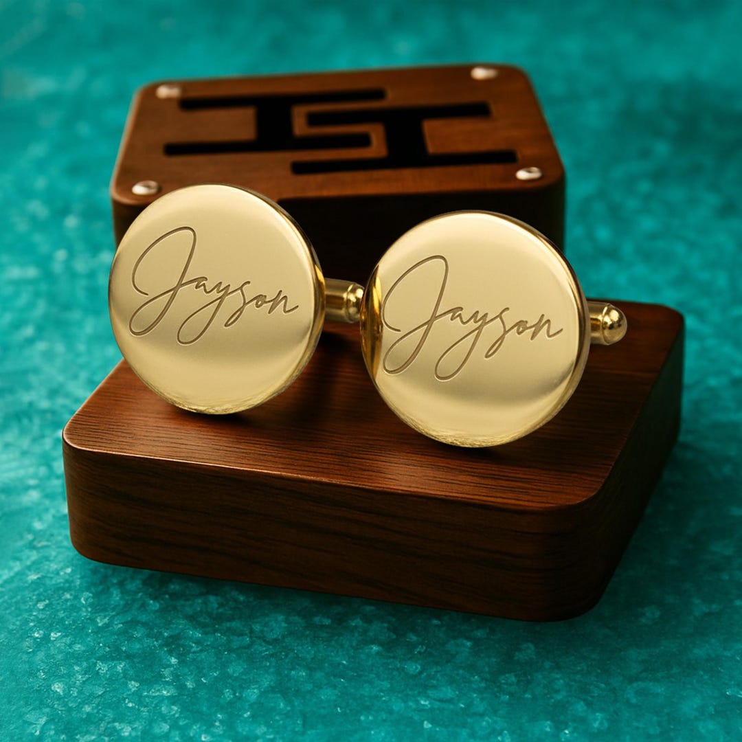 Personalized Engraved Cufflinks for Men | Custom Name, Initial, or Date ...
