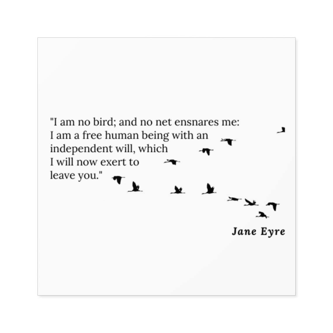 Jane Eyre Quote Vinyl Sticker - Etsy