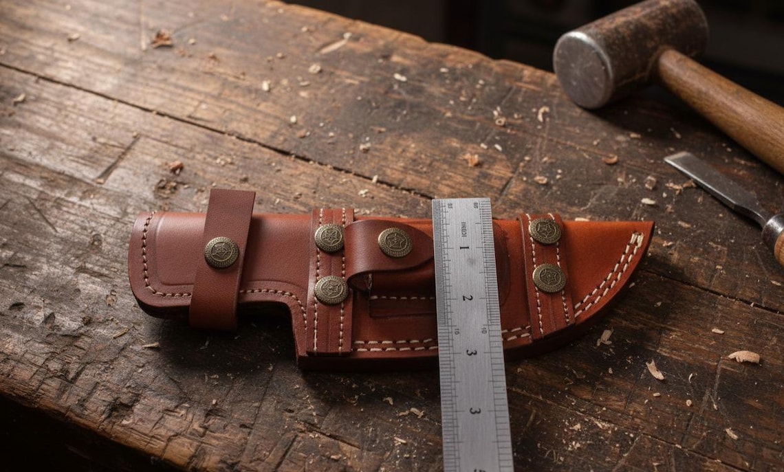 Handmade Horizontal Carry Leather Knife Sheath - Right Hand Belt - 6 ...