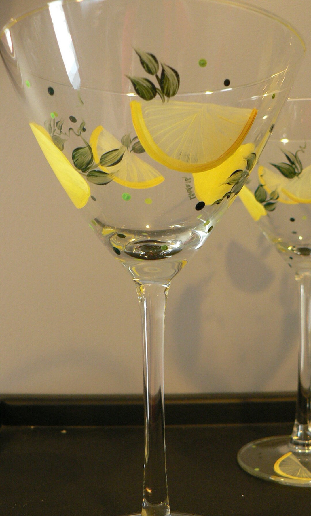 Hand Painted lemon Drop Martini Glass - Etsy
