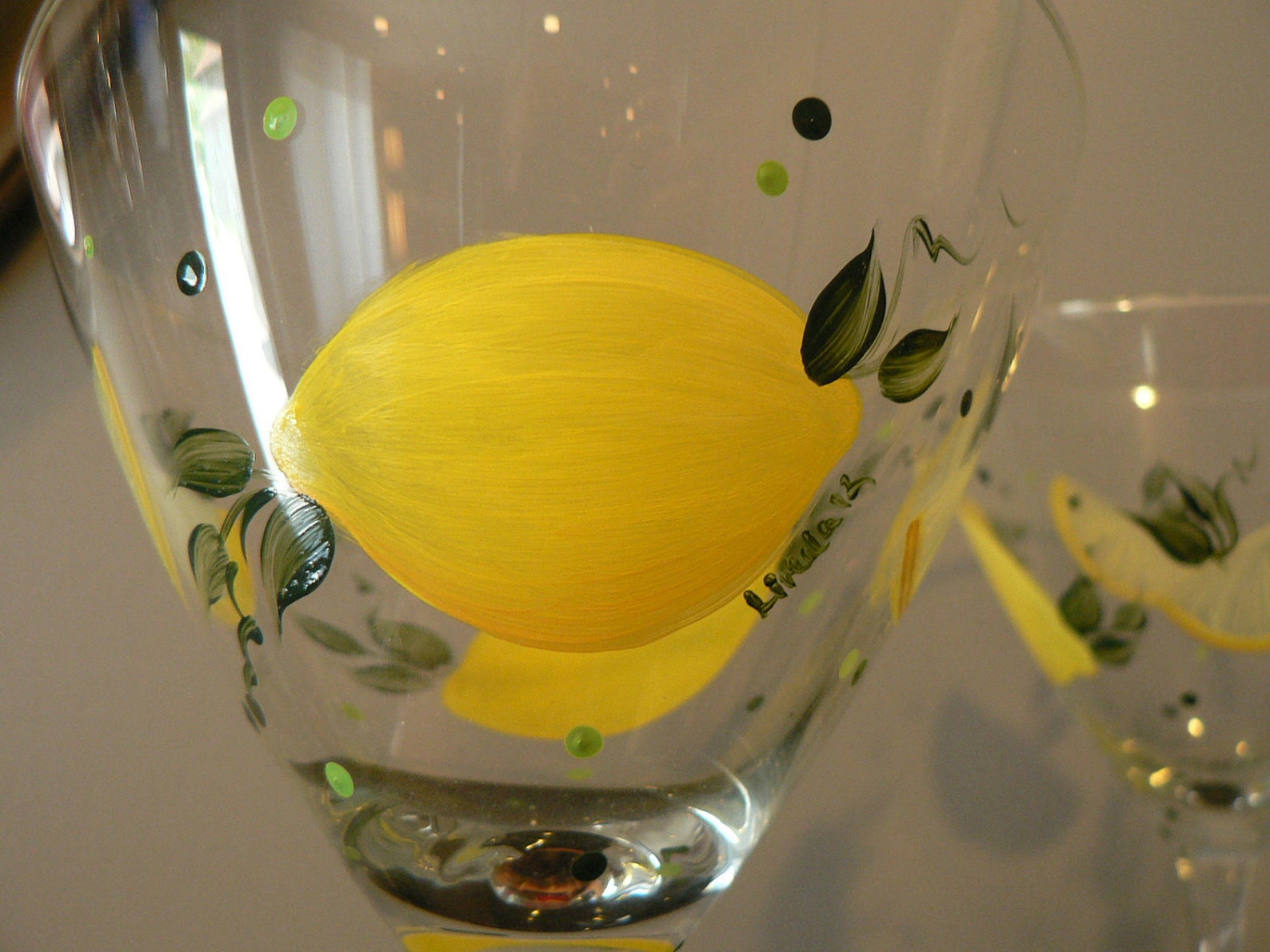 Hand Painted Lemon Drop Martini Glasses Set of 4 | Etsy