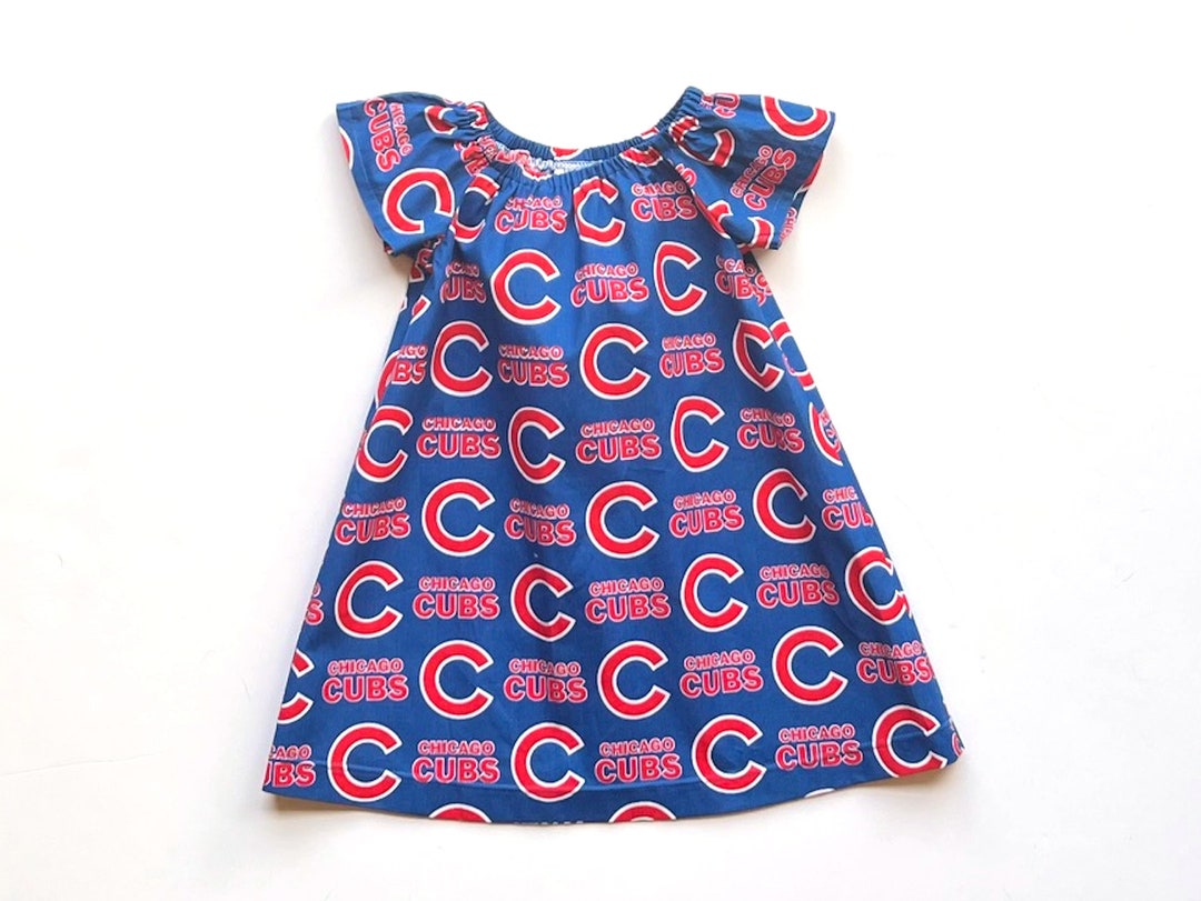 Girl's Toddlers MLB Chicago Cubs Peasant Sundress - Etsy