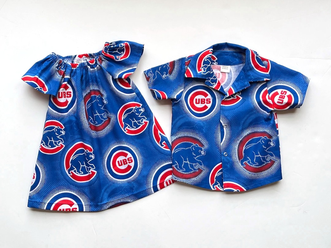Brother and Sister Chicago Cubs Outfits, MLB Baseball, Girl's Peasant ...