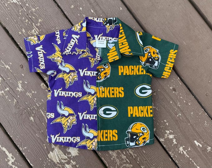 Boy's Minnesota Vikings and Green Bay Packers House Divided Shirt, NFL ...
