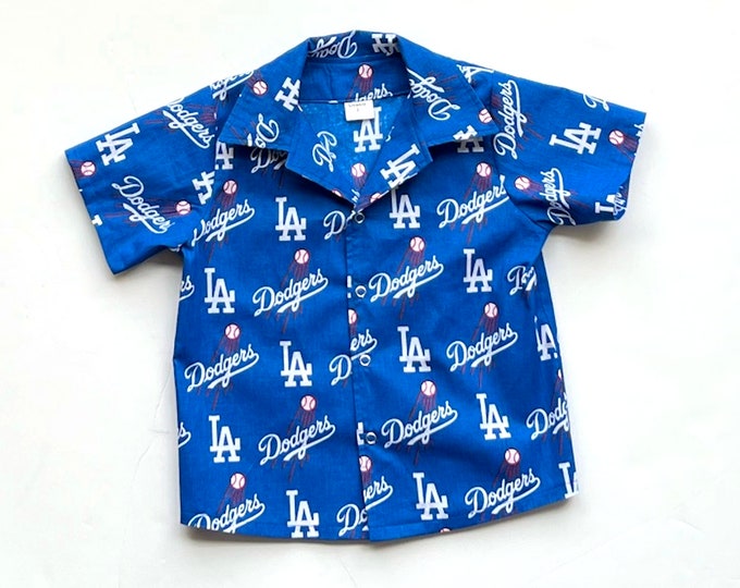 Boy's La Dodgers Shirt, MLB Dodgers Button Down Shirt, Major League ...