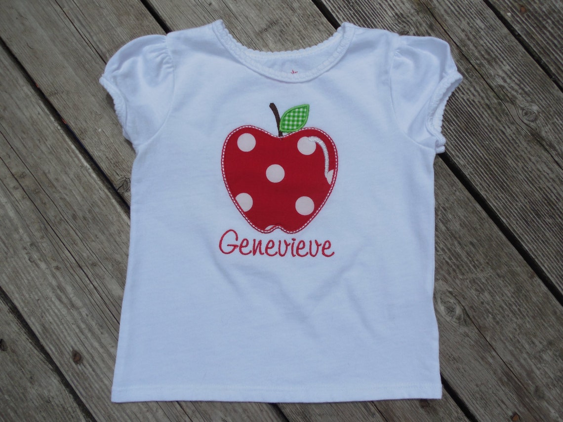 Apple Personalized Shirt With Matching Polka Dot Skirt Summer - Etsy