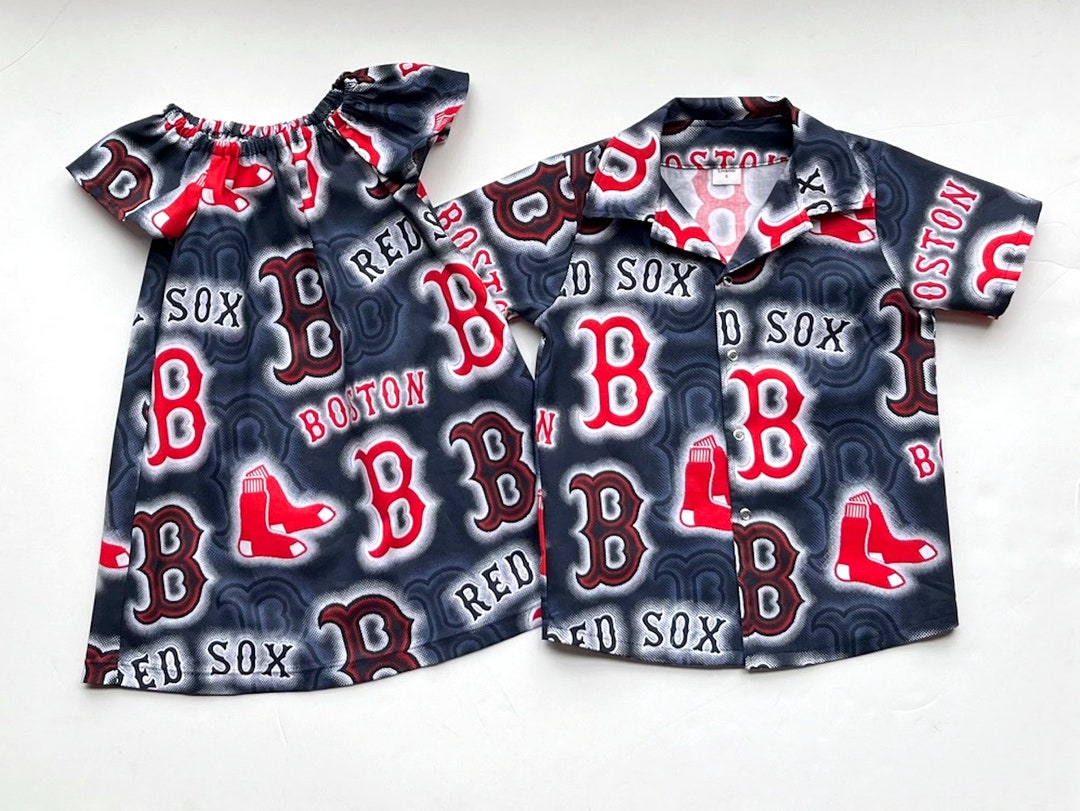 Brother and Sister Boston Red Sox Outfits, MLB Baseball, Girl's Peasant ...