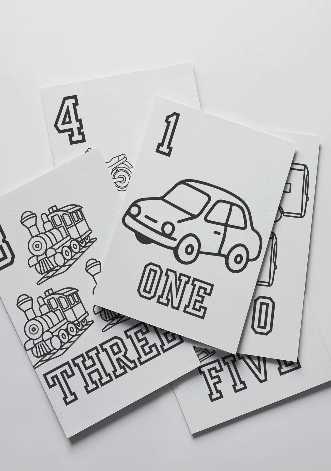 Numbers 1–10 Coloring Pages for Kids | Vehicle Theme Counting ...