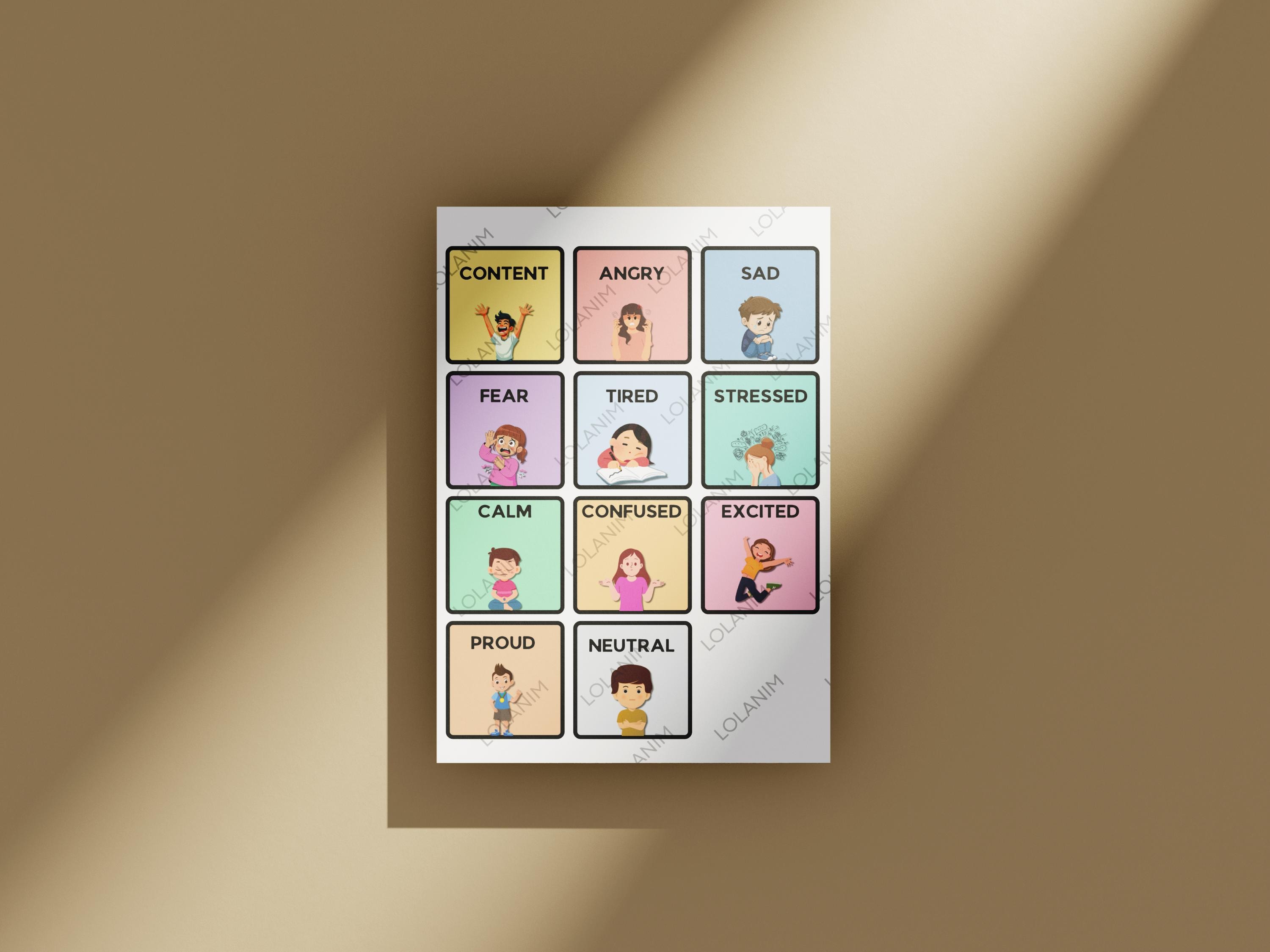 60 Cartes Émotions & Sentiments Pour Enfants - Flashcards Éducatives ...