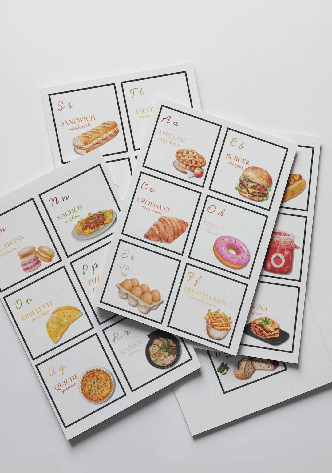 Food Alphabet Poster for Kids – Educational A to Z Wall Art, Nursery ...