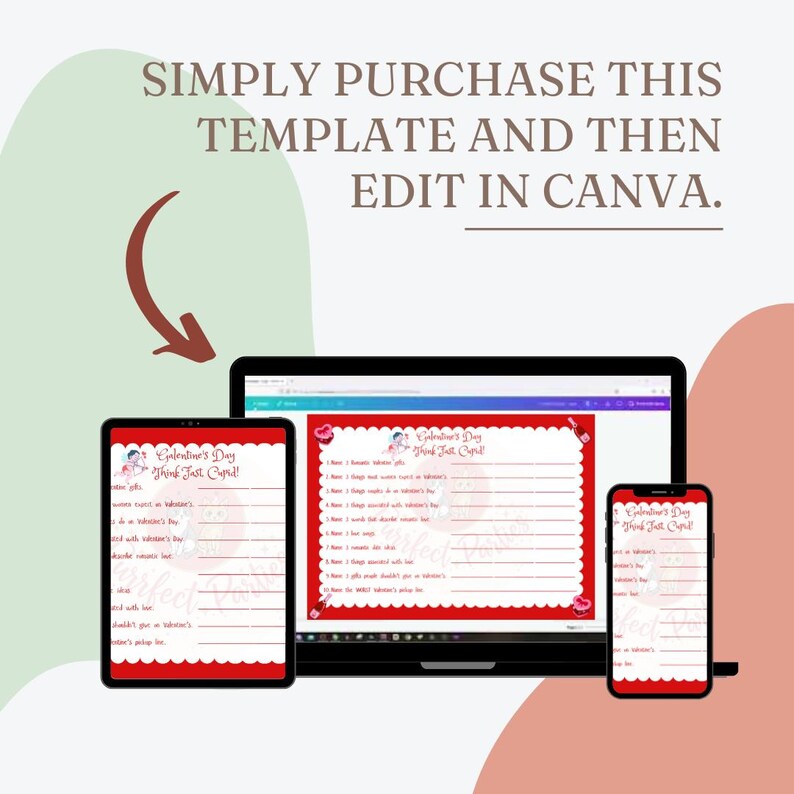 Valentine's Day Party Game Printable, Think Fast Cupid Game for Adults ...