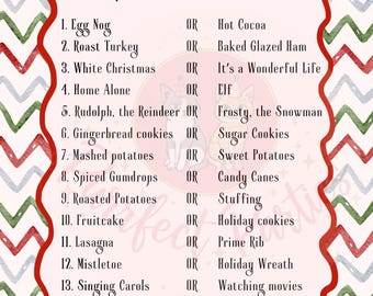 Christmas This or That Game Printable, Holiday Party, Christmas ...