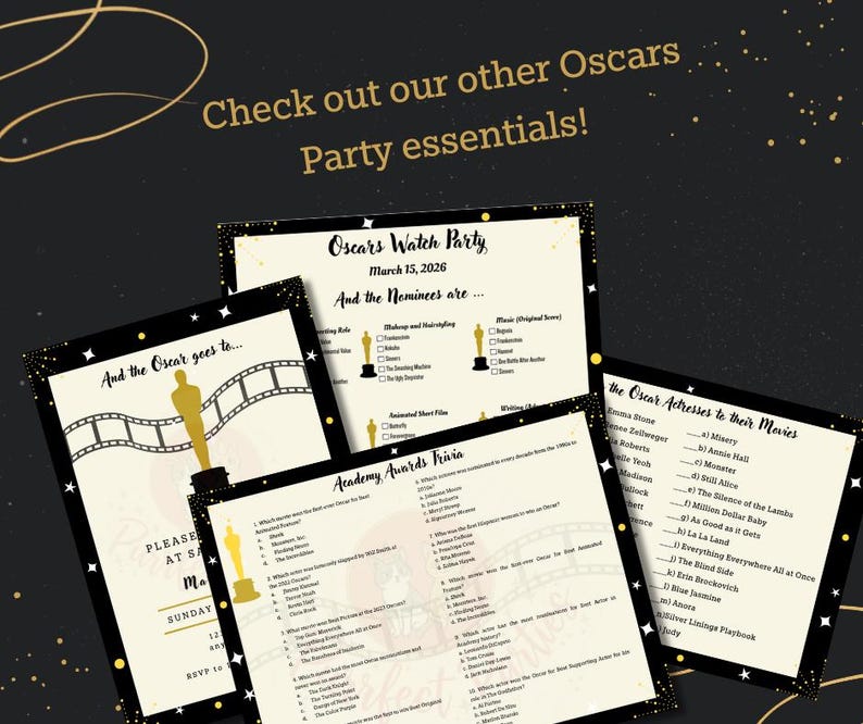 Oscars Trivia Game 2026 | Multiple Choice Printable | Editable Canva ...