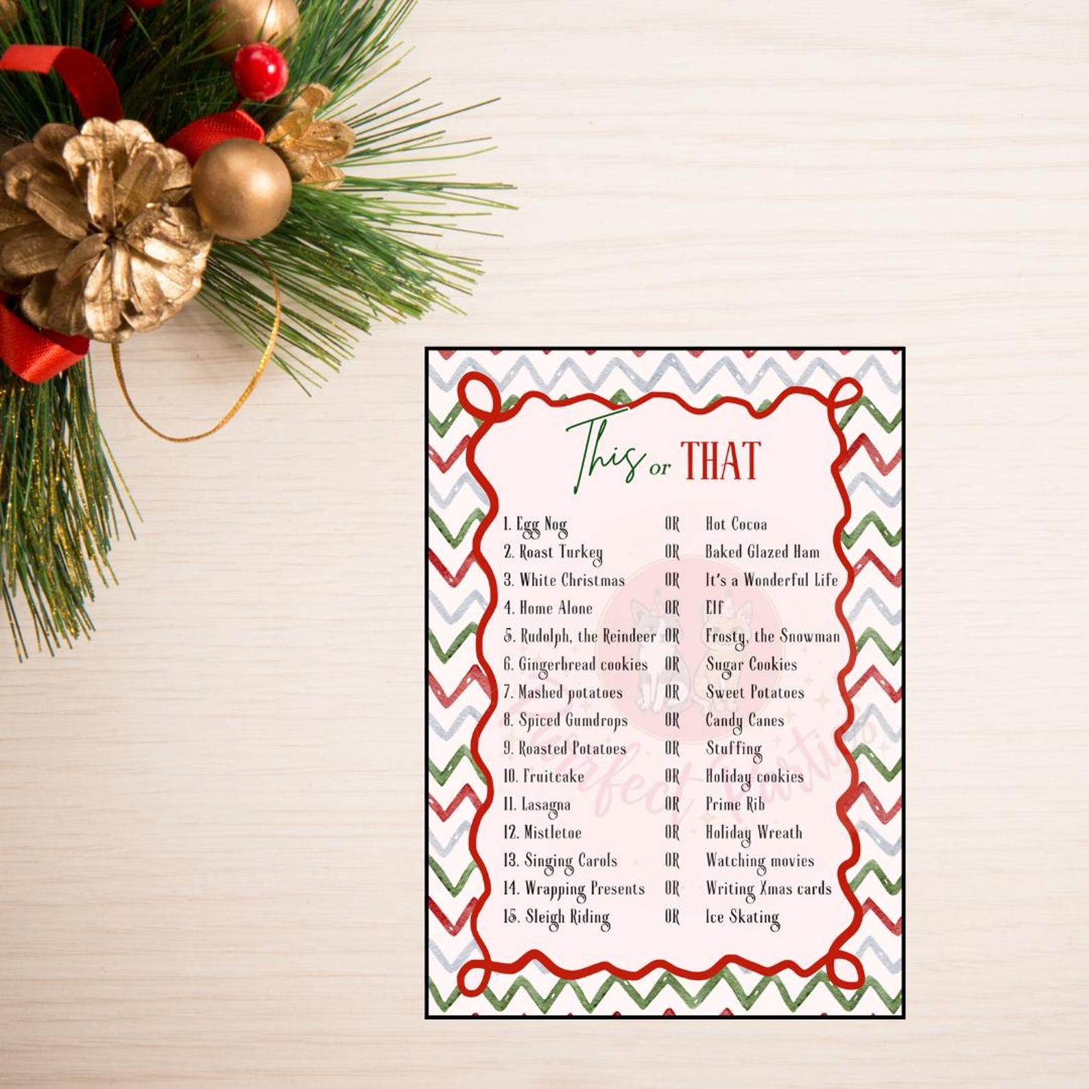 Christmas This or That Game Printable, Holiday Party, Christmas ...