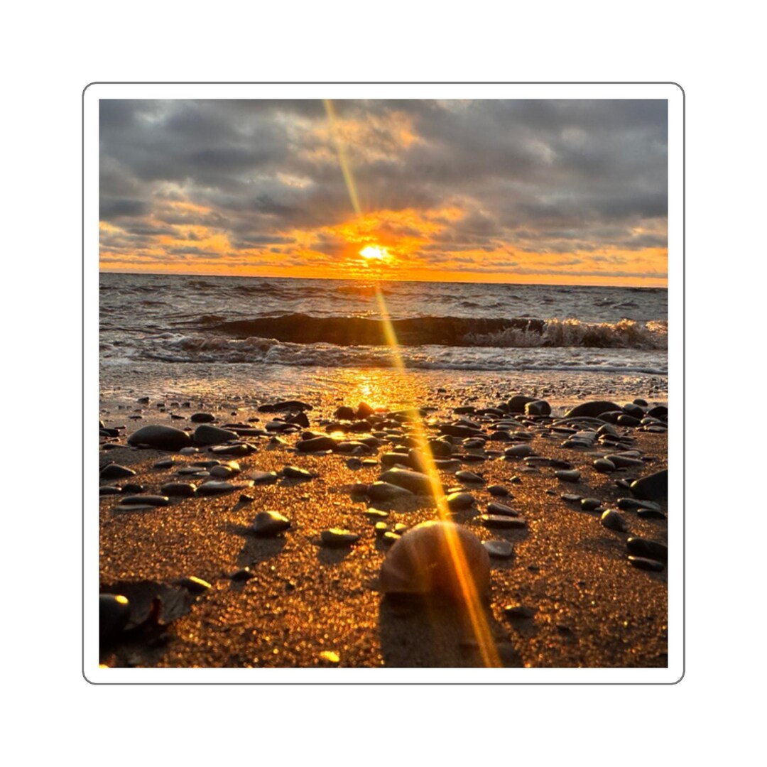 Coastal Square Stickers, Unalakleet Alaska Artwork, Oceanic Decals ...