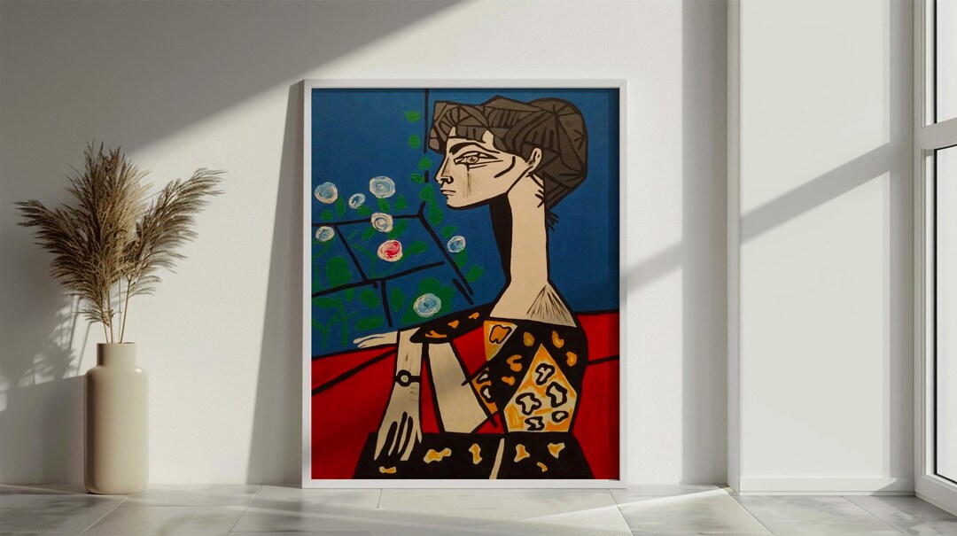 Picasso Jacqueline With Flowers Art Print - Modern Cubist Portrait Wall ...
