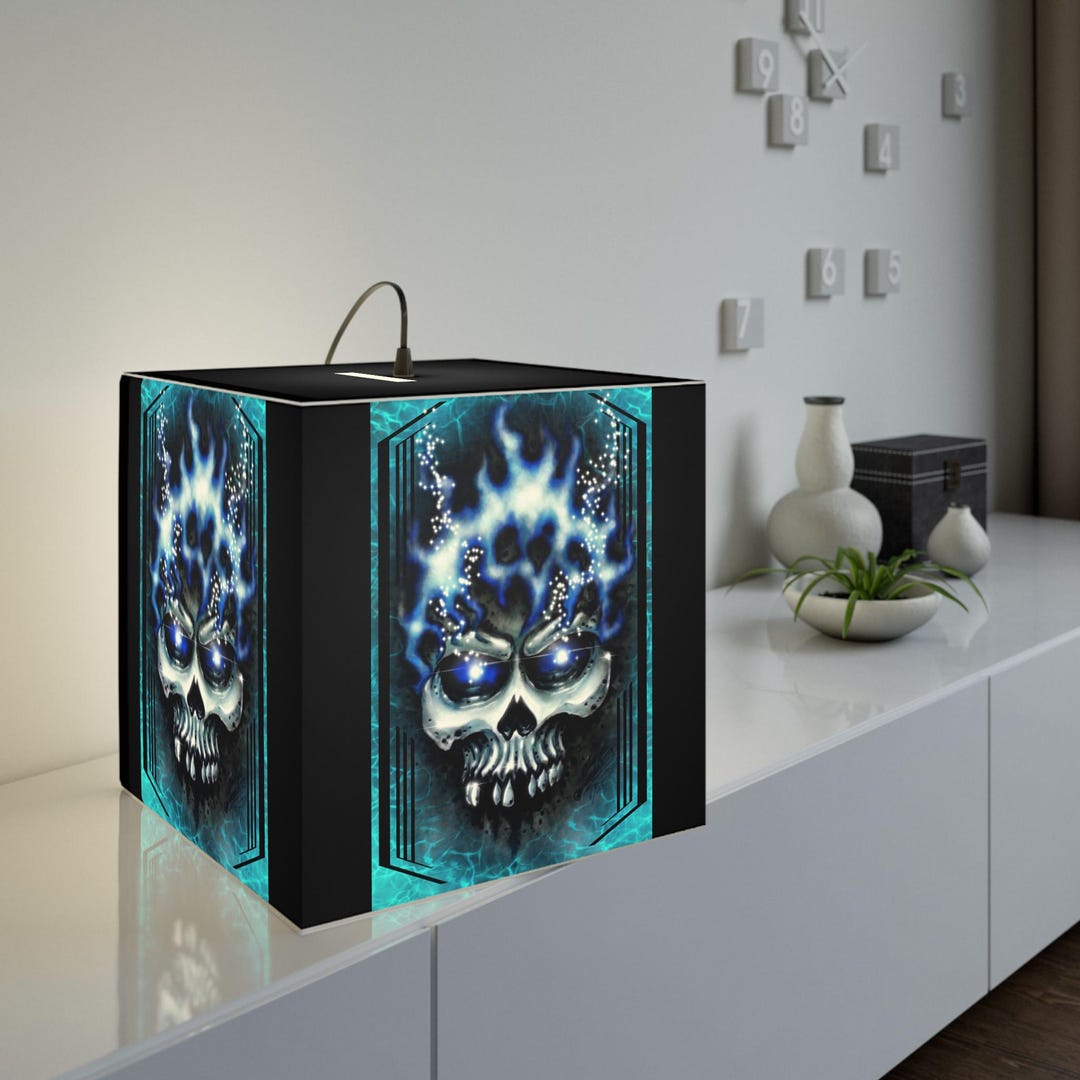 Gothic Skull Artistic Gamer Light Cube Lamp - Etsy