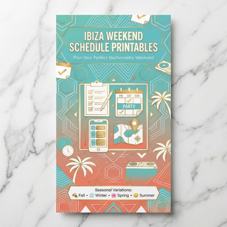 Ibiza Weekend Schedule Printables | Bachelorette Party Planning ...