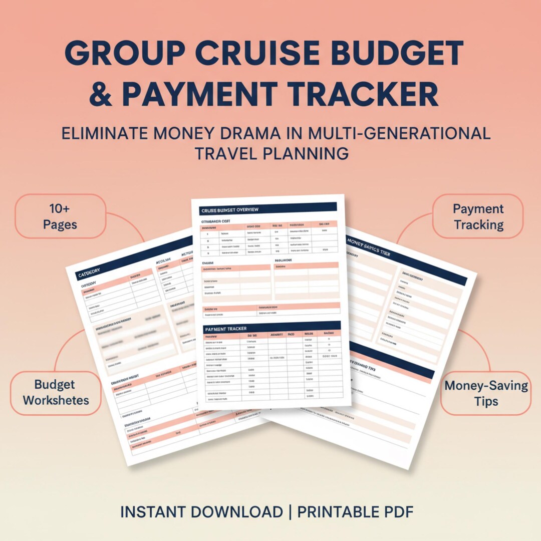 Cruise Group Budget Tracker, Family Vacation Finance Planner (digital ...