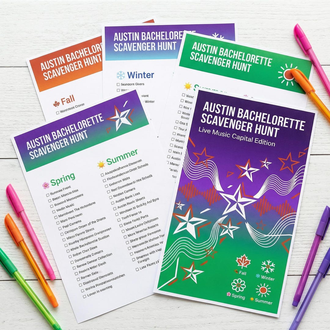 Austin Bachelorette Scavenger Hunt Game, Printable Live Music, Party ...