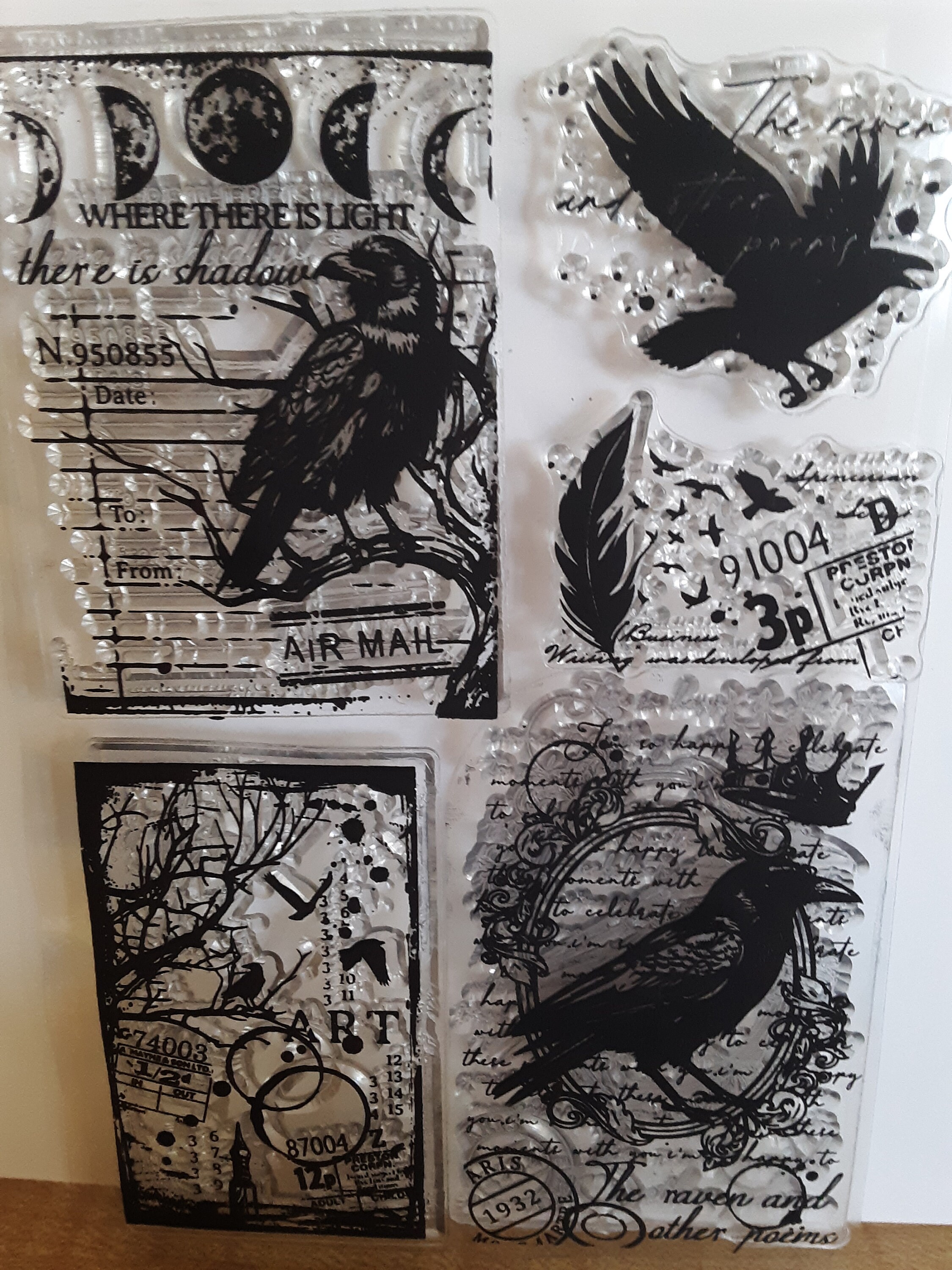 Raven Crow Clear Acrylic Stamps, Craft Stamps, Cardmaking Stamps ...