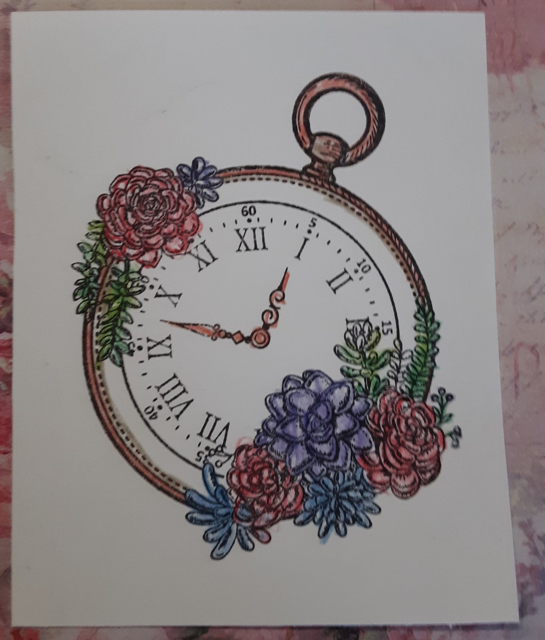 Floral Clocks Clear Acrylic Stamps, Craft Stamps, Cardmaking Stamps ...