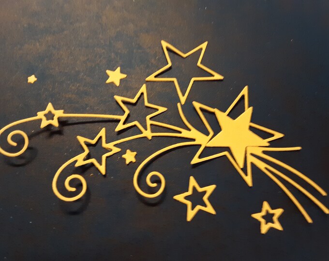 Shooting Star Fireworks Die Cut, Machine Cut Die, Scrapbook Die Cut ...