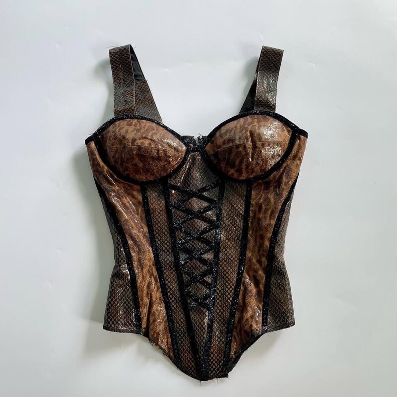 Leopard Latex Corset - Etsy Australia