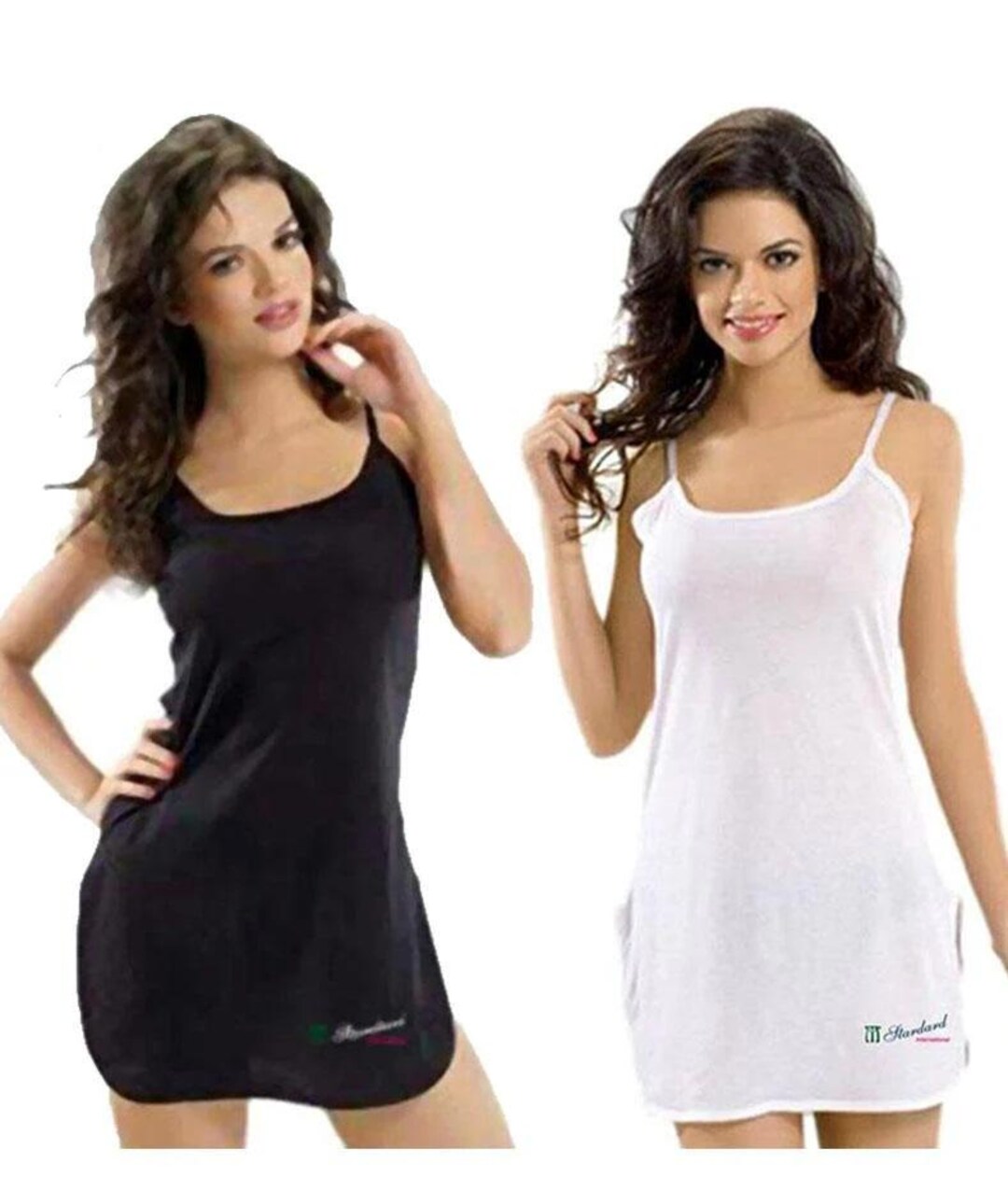 Luxury Black and White Satin Nighty – Sheer Fancy Sleepwear for Women ...