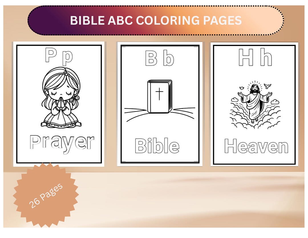 Bible ABC Coloring Pages - Etsy