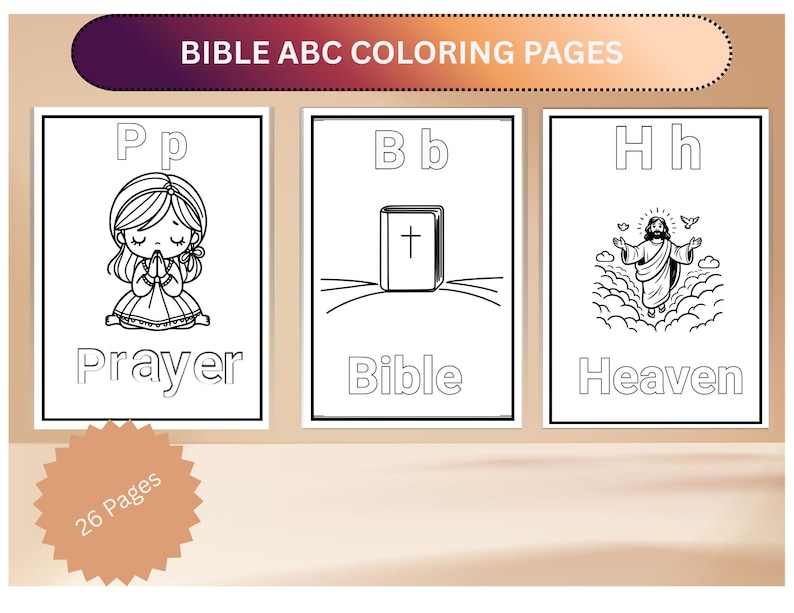 Bible ABC Coloring Pages - Etsy