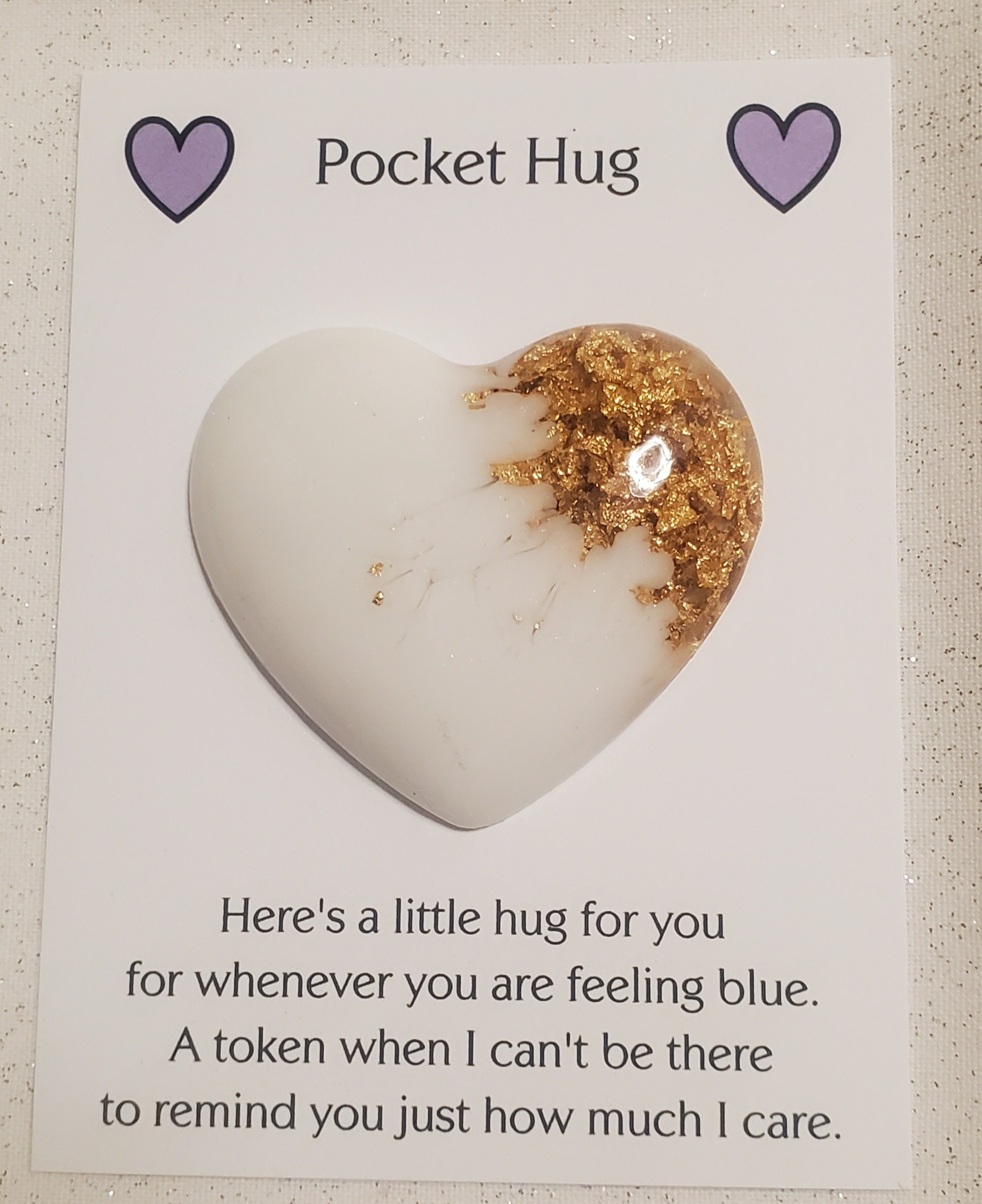 Resin Heart 2 Pocket Hugs, Various Colors and Styles With Optional ...