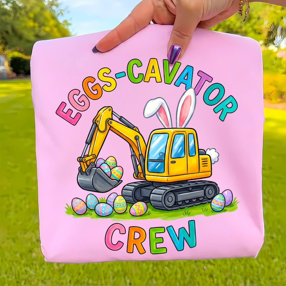 Eggs Cavator Crew PNG – Funny Easter Excavator PNG – Happy Easter ...