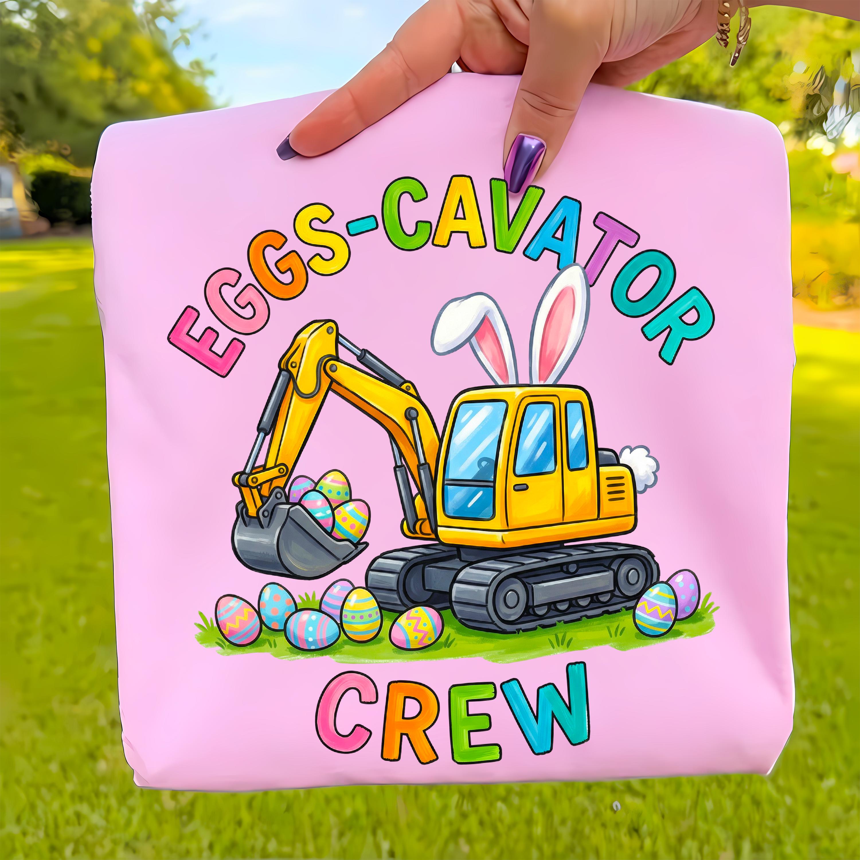 Eggs Cavator Crew PNG – Funny Easter Excavator PNG – Happy Easter ...